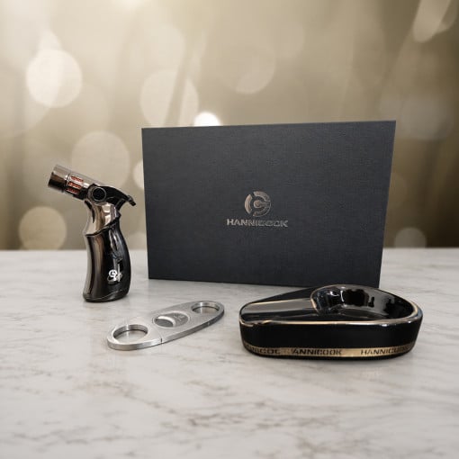 Hannicook Cigar Set: Sekač, 4 Jet Upaljač i Keramička Pepeljara ...